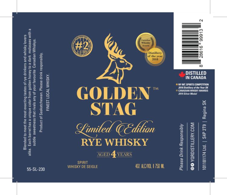 Golden Stag Rye Whisky Barrel #2 - YQR Distillery